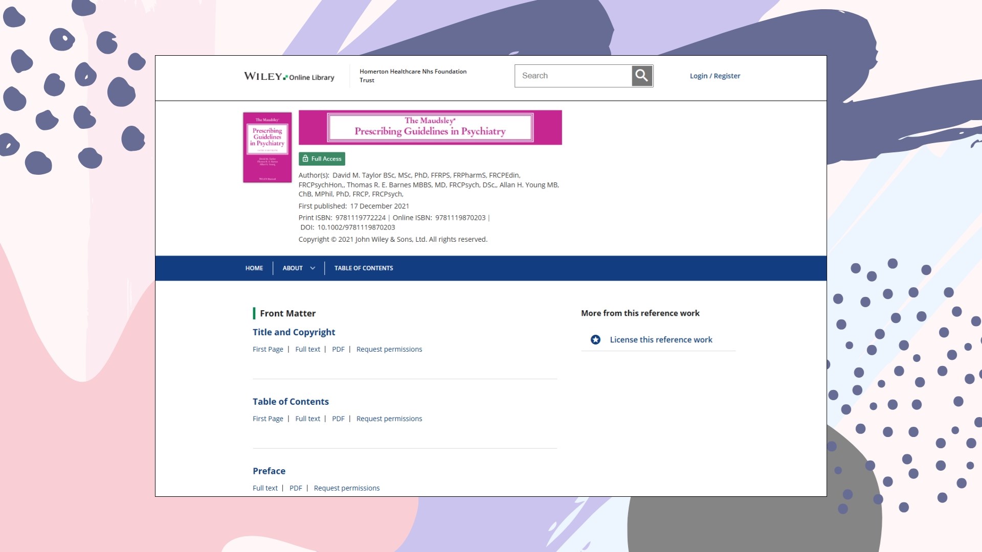 Homerton - Maudsley Prescribing Guidelines in Psychiatry